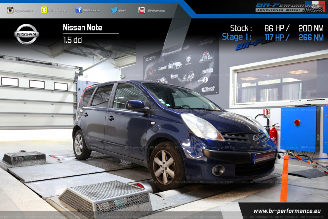 Nissan Note 1.5 dci stage 1 - BR-Performance - Reprogrammation moteur ...